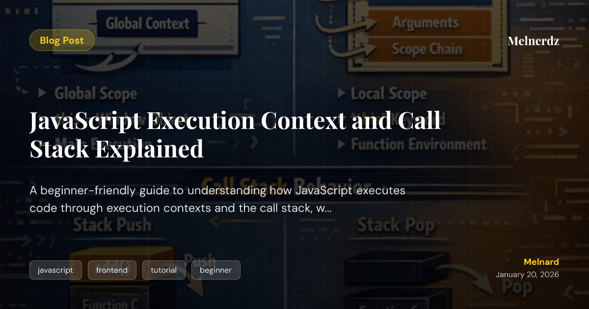 JavaScript Execution Context and Call Stack Explained | Melnerdz